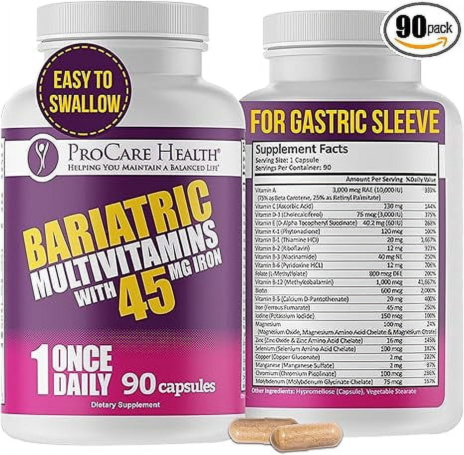ProCare Health Bariatric Multivitamin, 45mg Iron, Once Daily Capsule ...