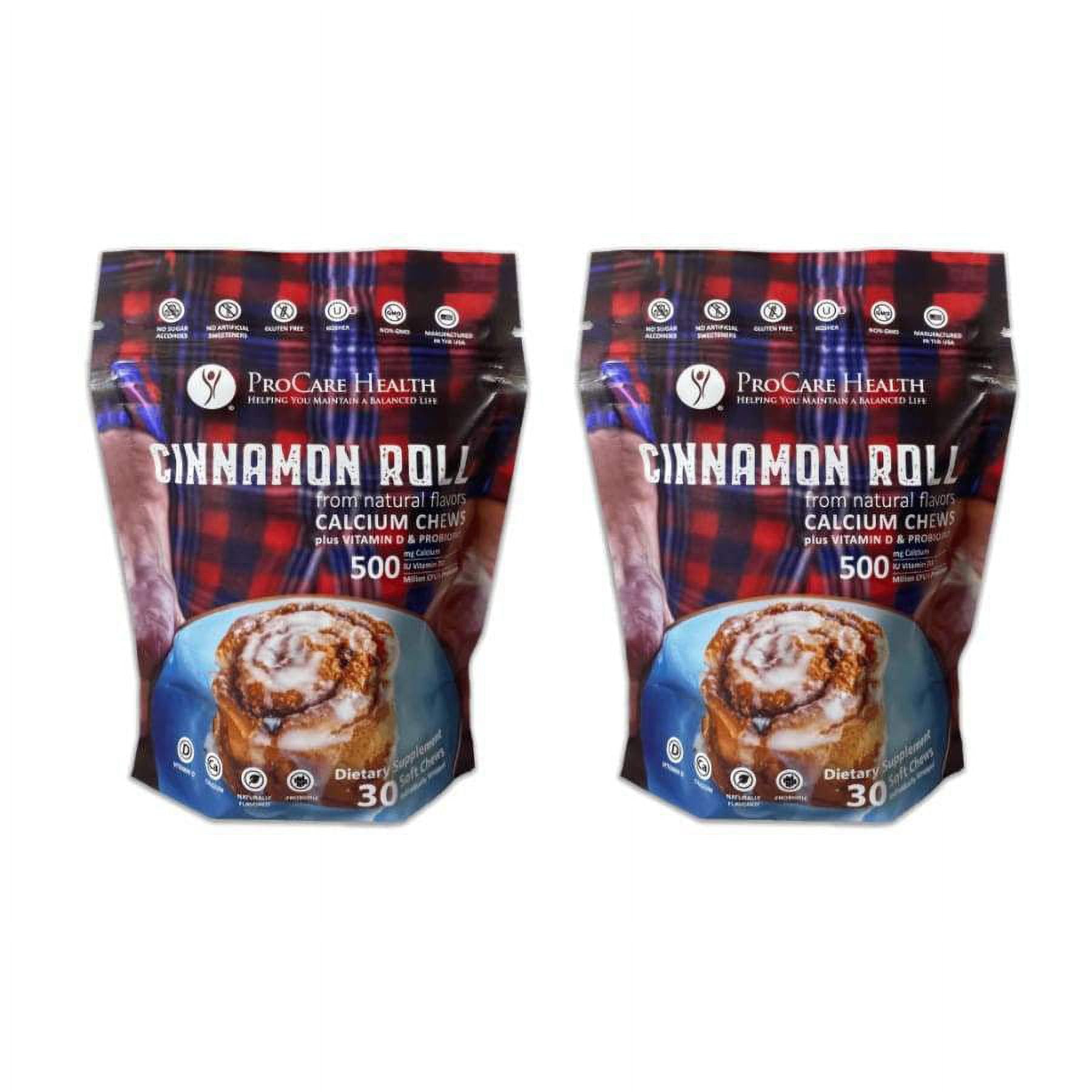 ProCare Health Calcium Soft Chew 500mg - Cinnamon Roll Size: 60 Count ...