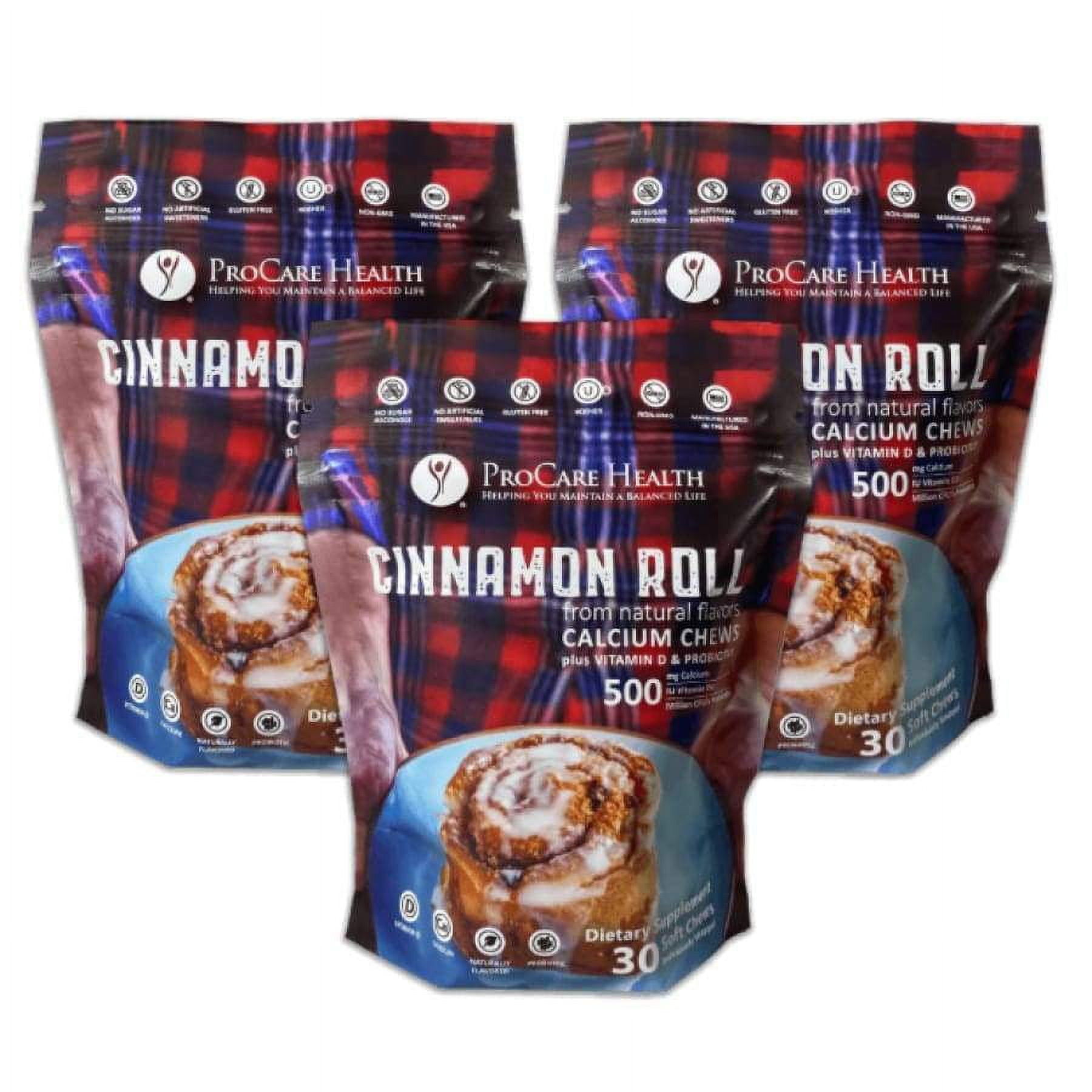 ProCare Health Calcium Soft Chew 500mg - Cinnamon Roll Size: 90 Count ...
