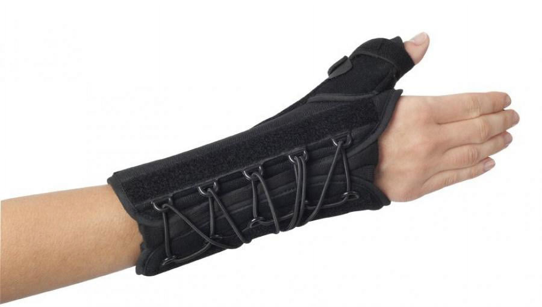 ProCare Quick-Fit W.T.O. Wrist Brace with Thumb Spica, Left Hand, Black ...