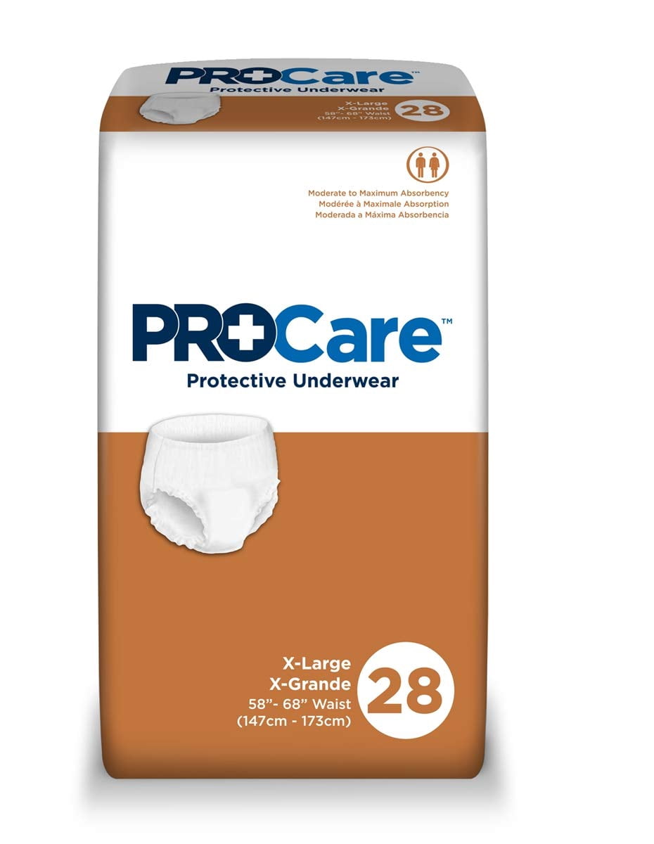 ProCare Underwear Double Push Pull On X-Large, Moderate Absorbency-Case ...
