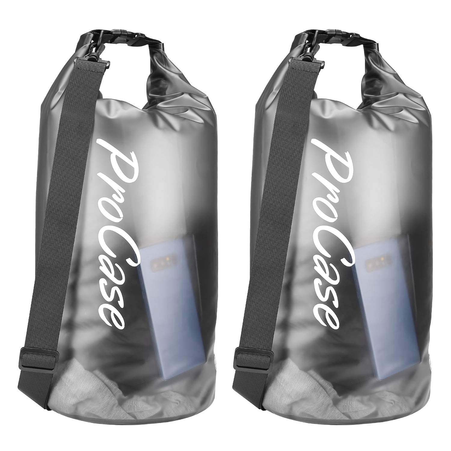 ProCase 2 Pack Floating Waterproof Dry Bag Clear 20Liter, Roll Top ...