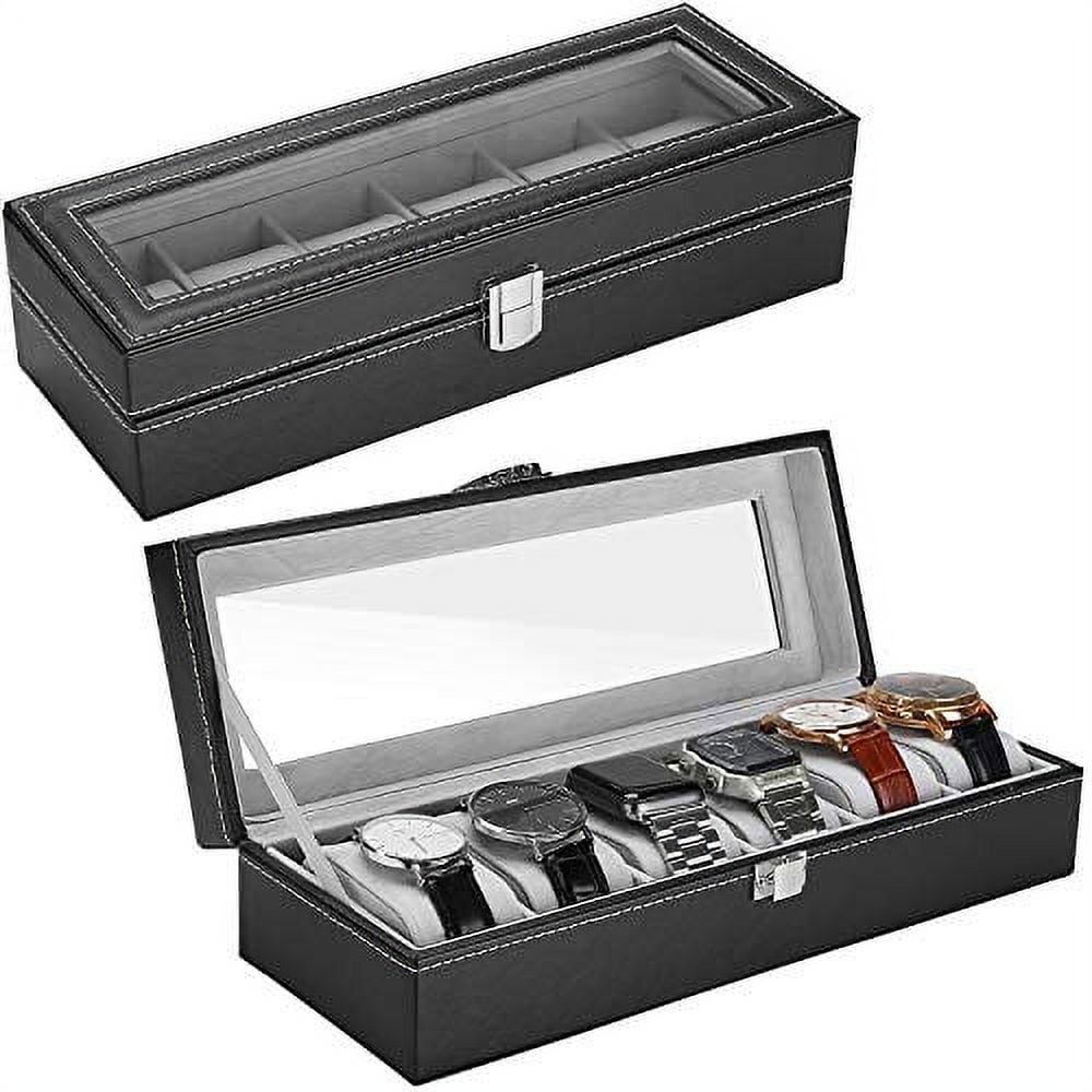 ProCase 6 Slots Watch Box for Men, Mens Watch Organizer PU Leather ...