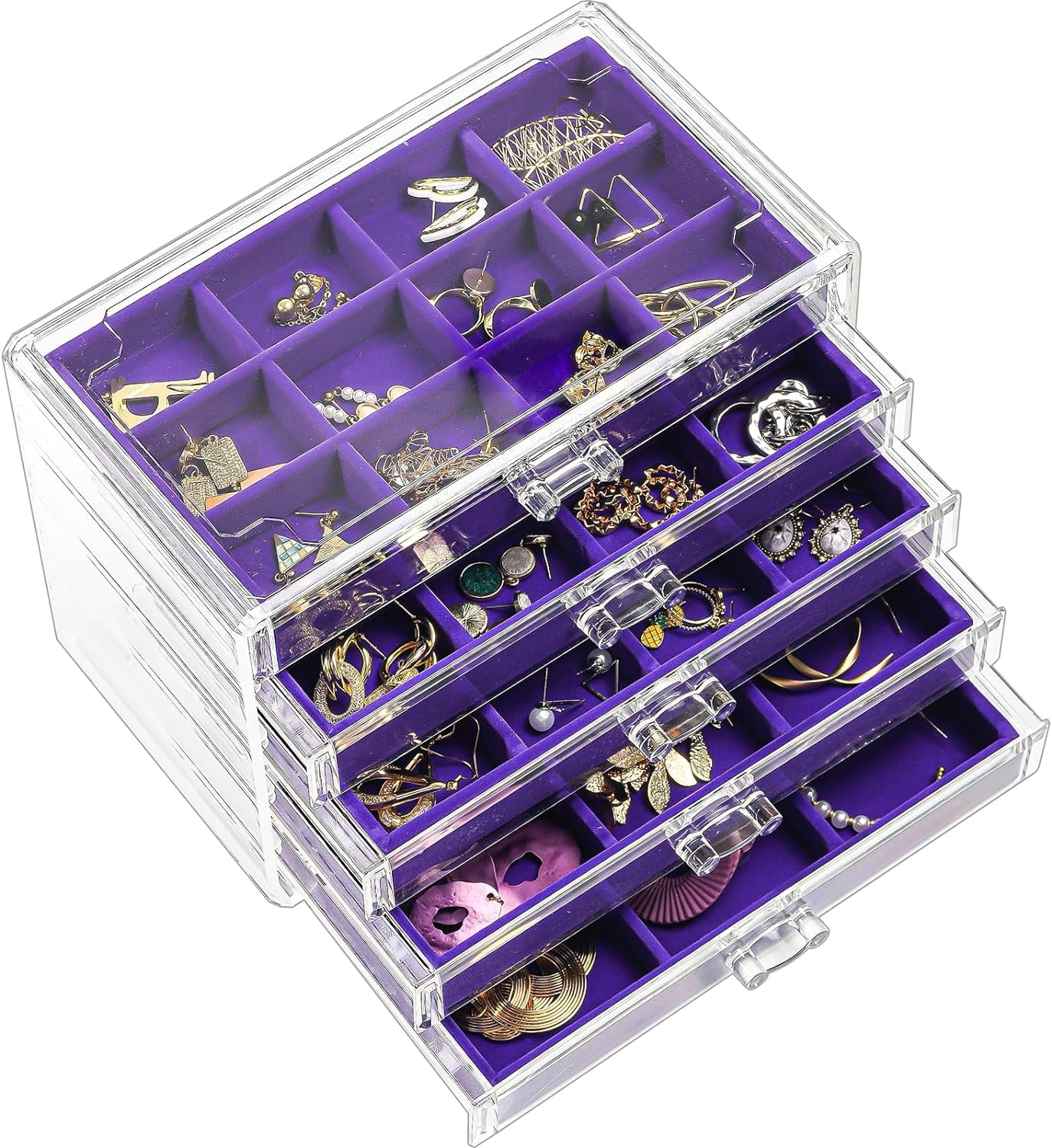 ProCase Earring Holder Organizer Box Valentine's Day Gifts, Clear ...