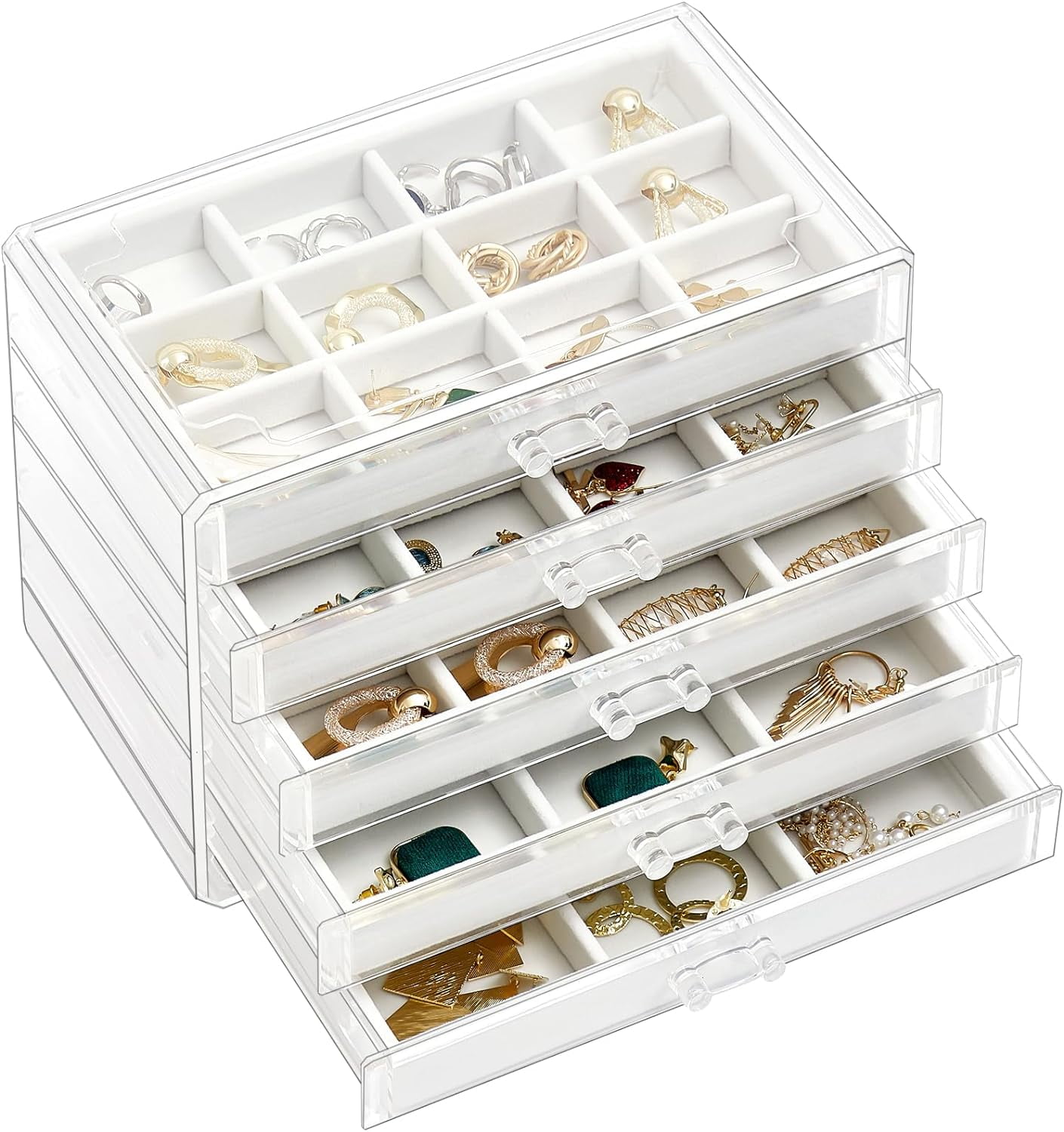 ProCase Earring Holder Organizer Box Valentine's Day Gifts, Clear ...