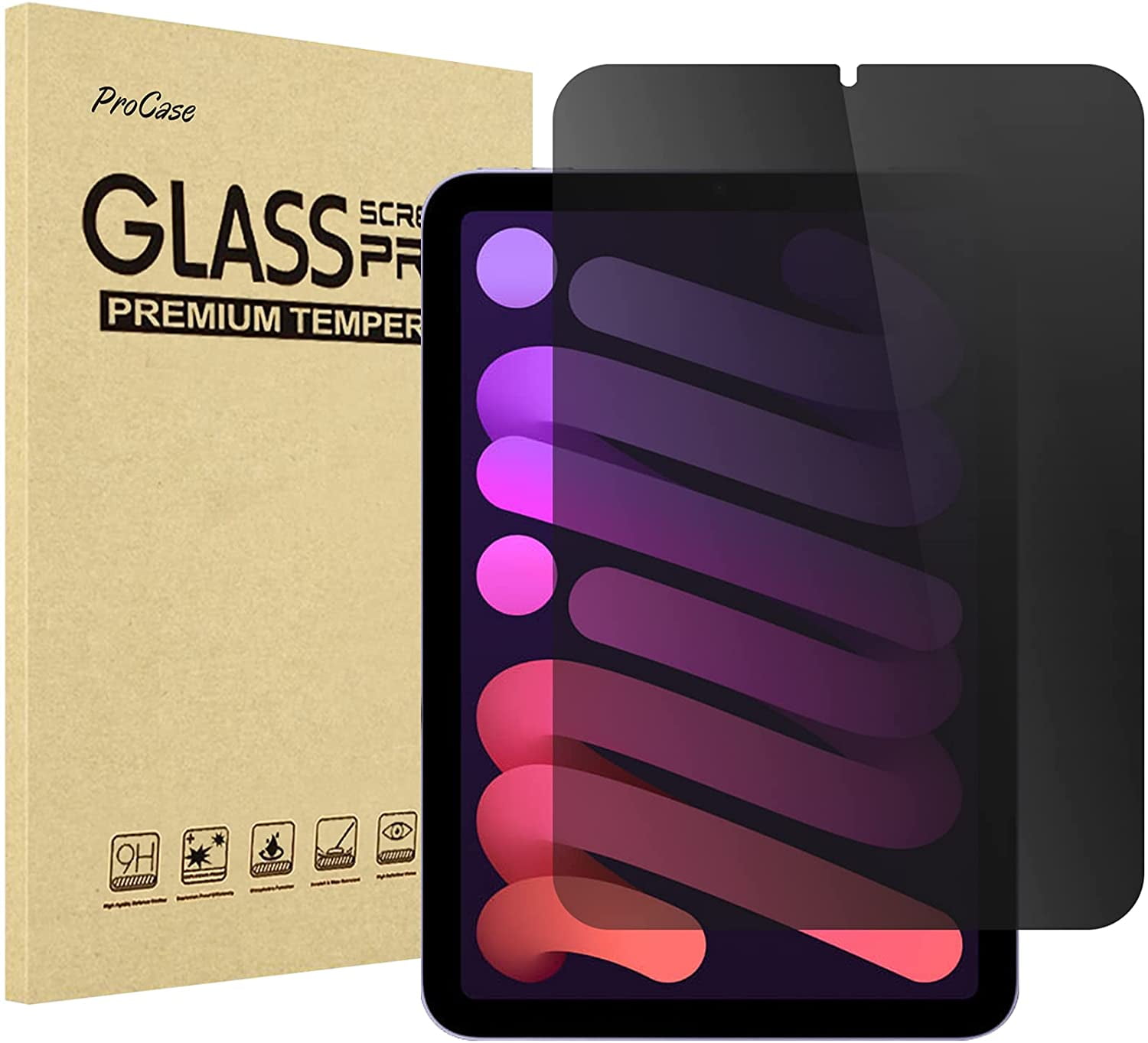 ProCase for iPad Mini 6 8.3 2021 Privacy Screen Protector, Anti-Spy ...