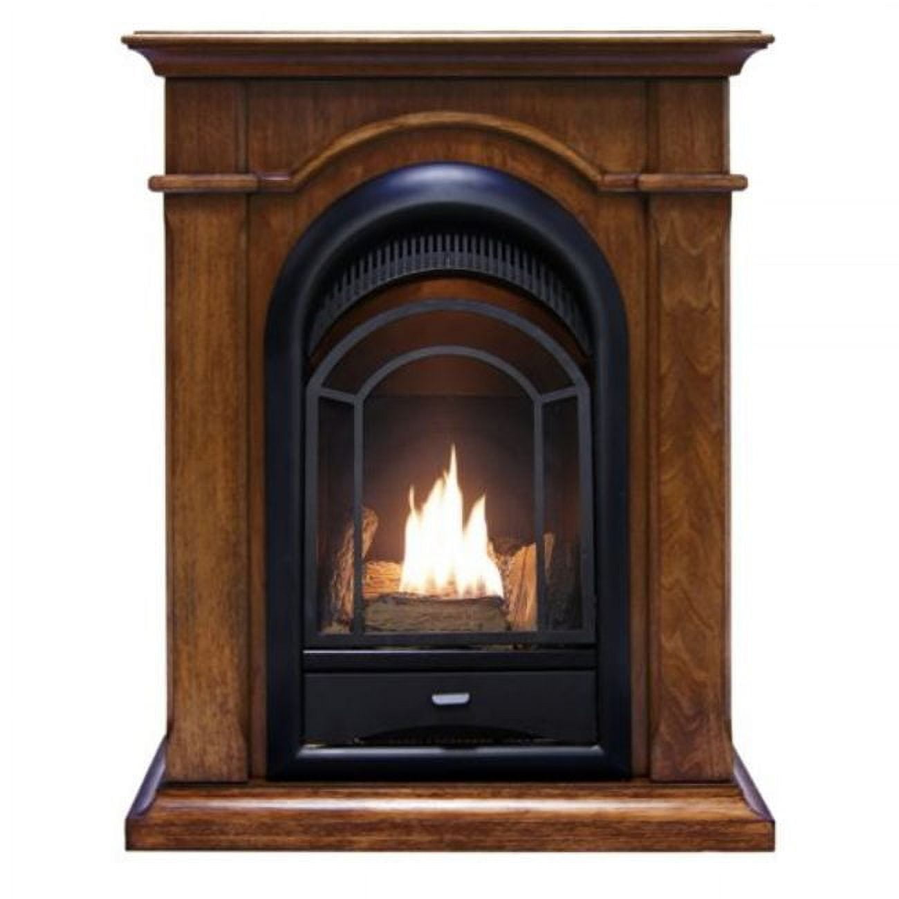 ProCom Ventless Gas Fireplace, Dual Fuel, Vent Free with Mantel ...