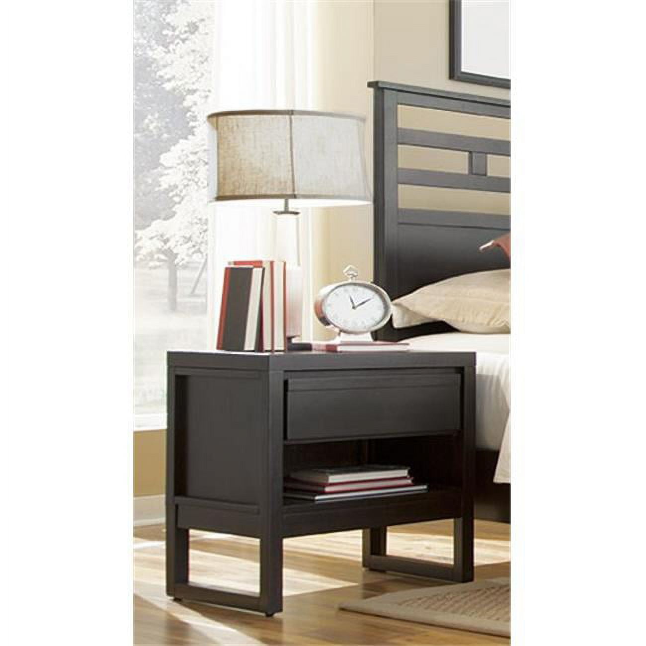 ProComfort Athena Transitional Style Night Stand, Dark Chocolate ...
