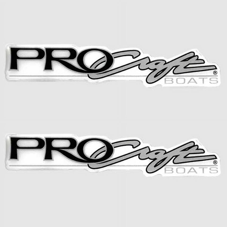 ProCraft Boat Raised Decals 121989 | Black Silver Logo Stickers (Pair ...