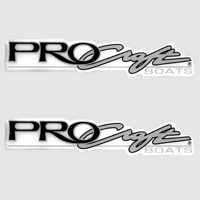 ProCraft Boat Raised Decals 121989 | Black Silver Logo Stickers (Pair ...