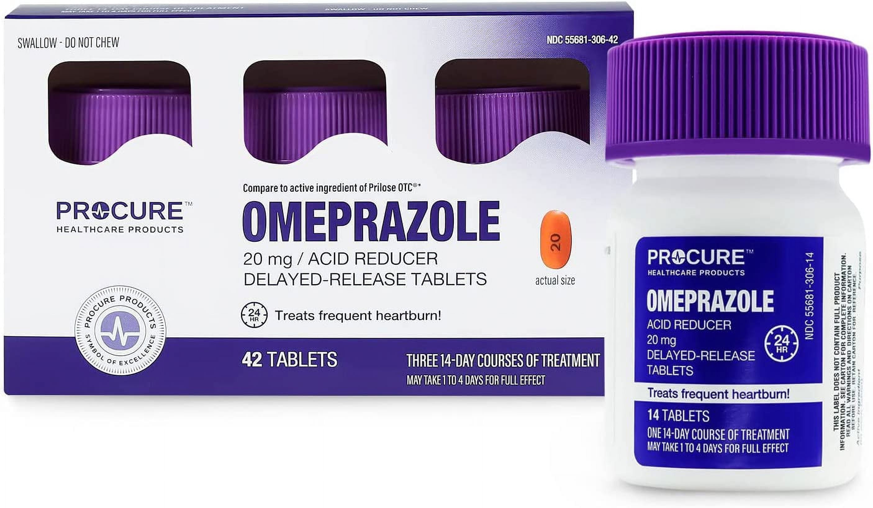 ProCure Omeprazole: Acid Reduction Tablets, 24-Hour Heartburn Relief ...
