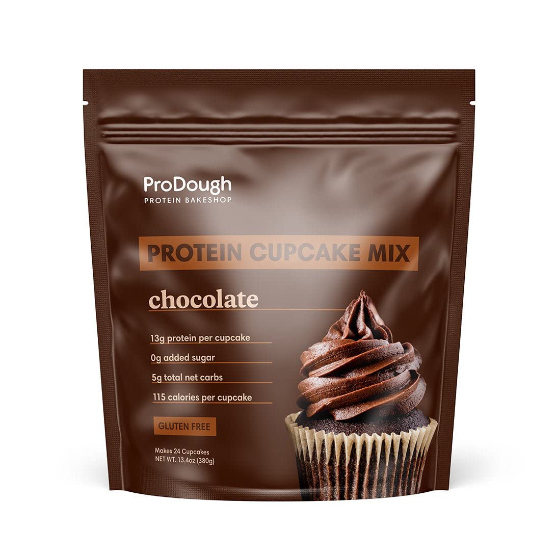 ProDough High Protein- Gluten OKA4 Free Cupcake Mix, Low Carb, 13g of Protein per Cupcake, No ...