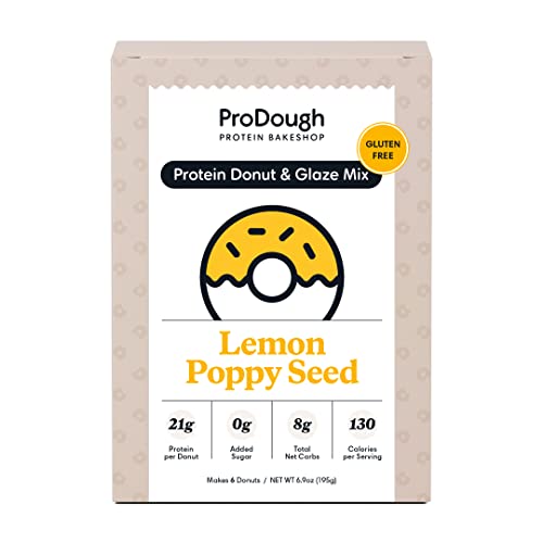 ProDough Protein Donut and Glaze Mix 21g Protein Lemon Poppy Seed (6 ...