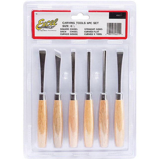 ProEdge Wood Carving Set - Includes Square and Skew Chisel, Straight ...