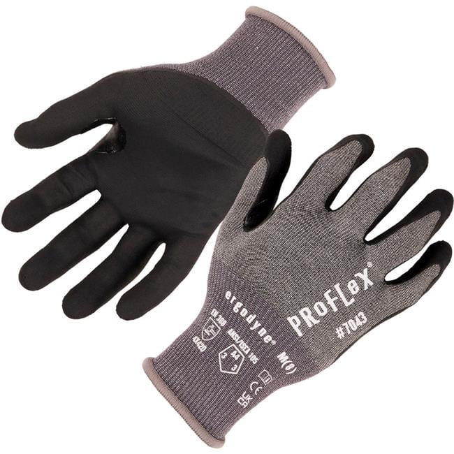 Proflex 7043 Ansi A4 Nitrile Coated Cr Gloves, Gray, Small, 12 Pairs ...