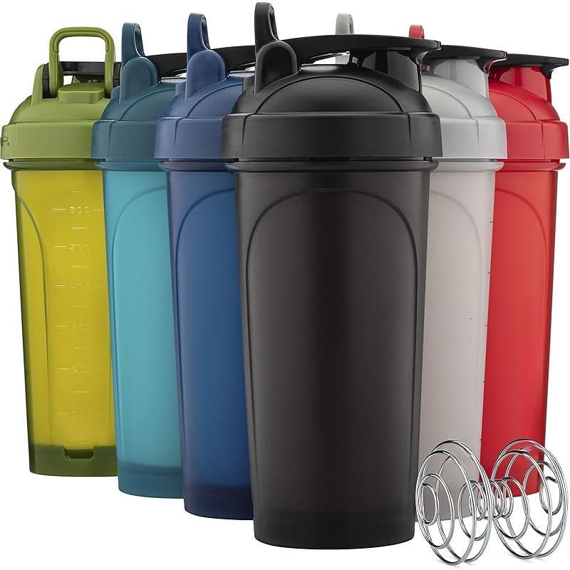 ProFlow Shaker Bottles 6-Pack (28oz)| Protein Shaker Cups with Whisk ...