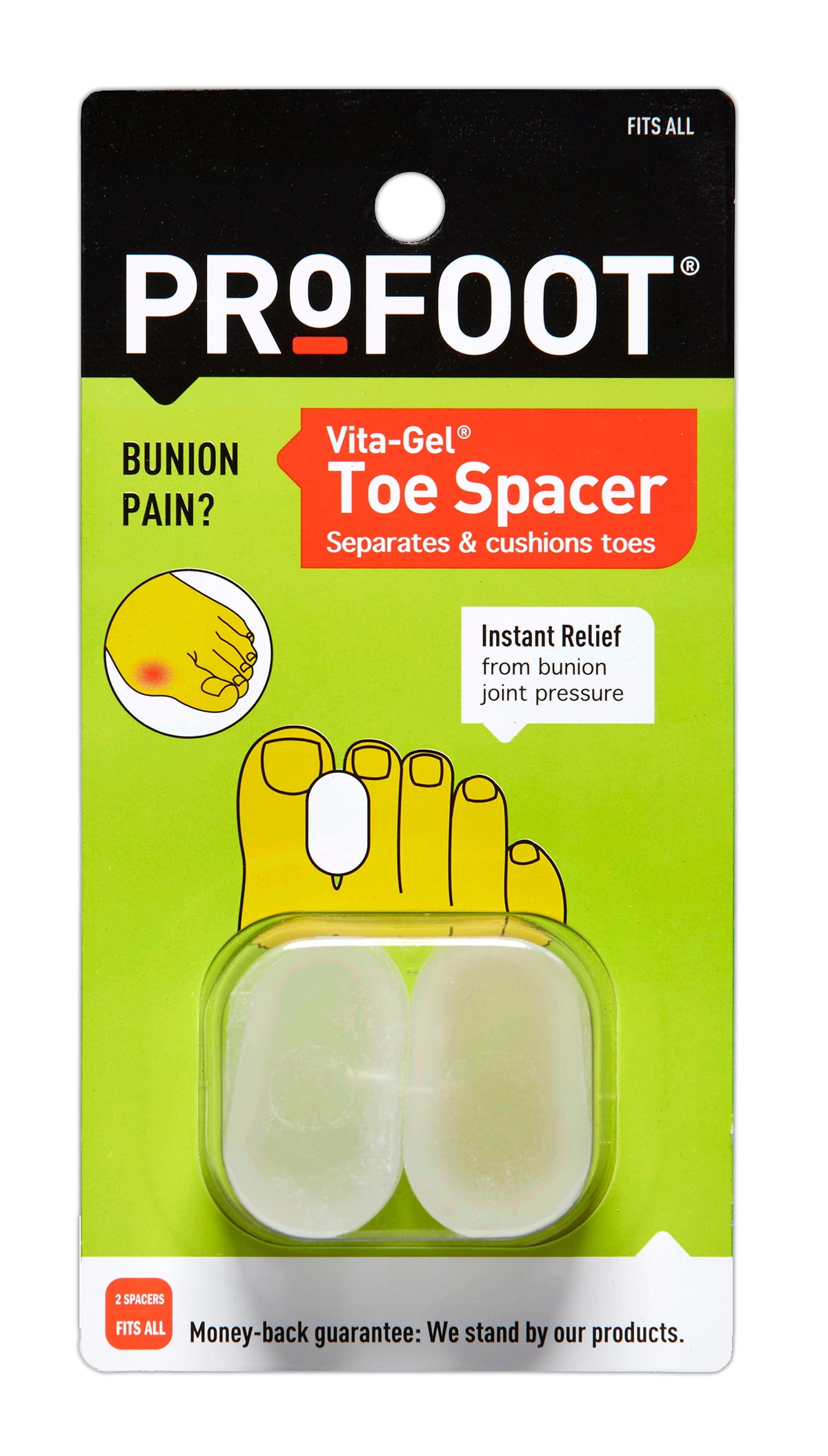 PROFOOT, Vita Toe Spacers, 2 Ct, Bunion Relief for Toes - Walmart.com