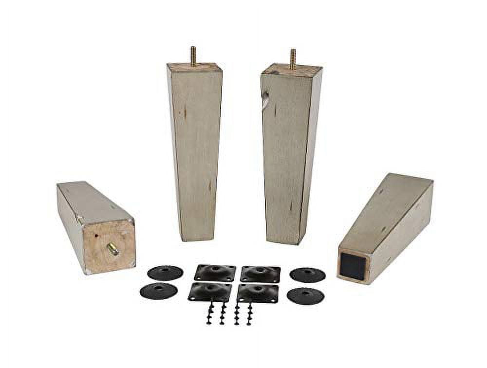 ProFurnitureParts 9" Antique Gray Tall Tapered Wooden Furniture Legs w ...