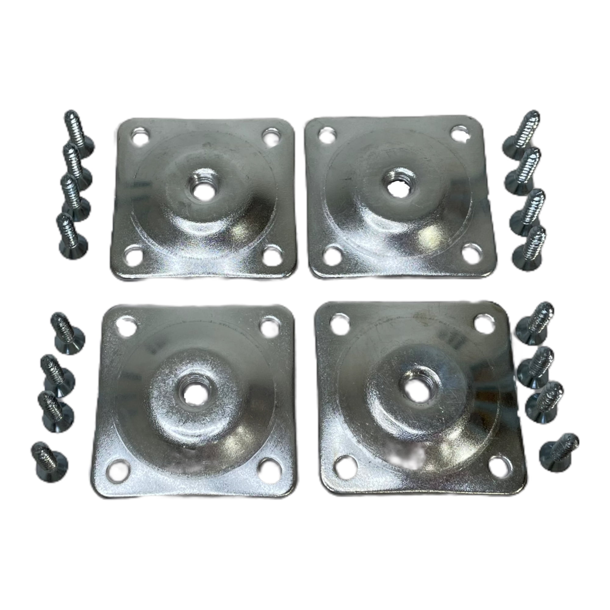 ProFurnitureParts Set Of 4 - 5/16" Threaded Chrome Leg Plates With ...
