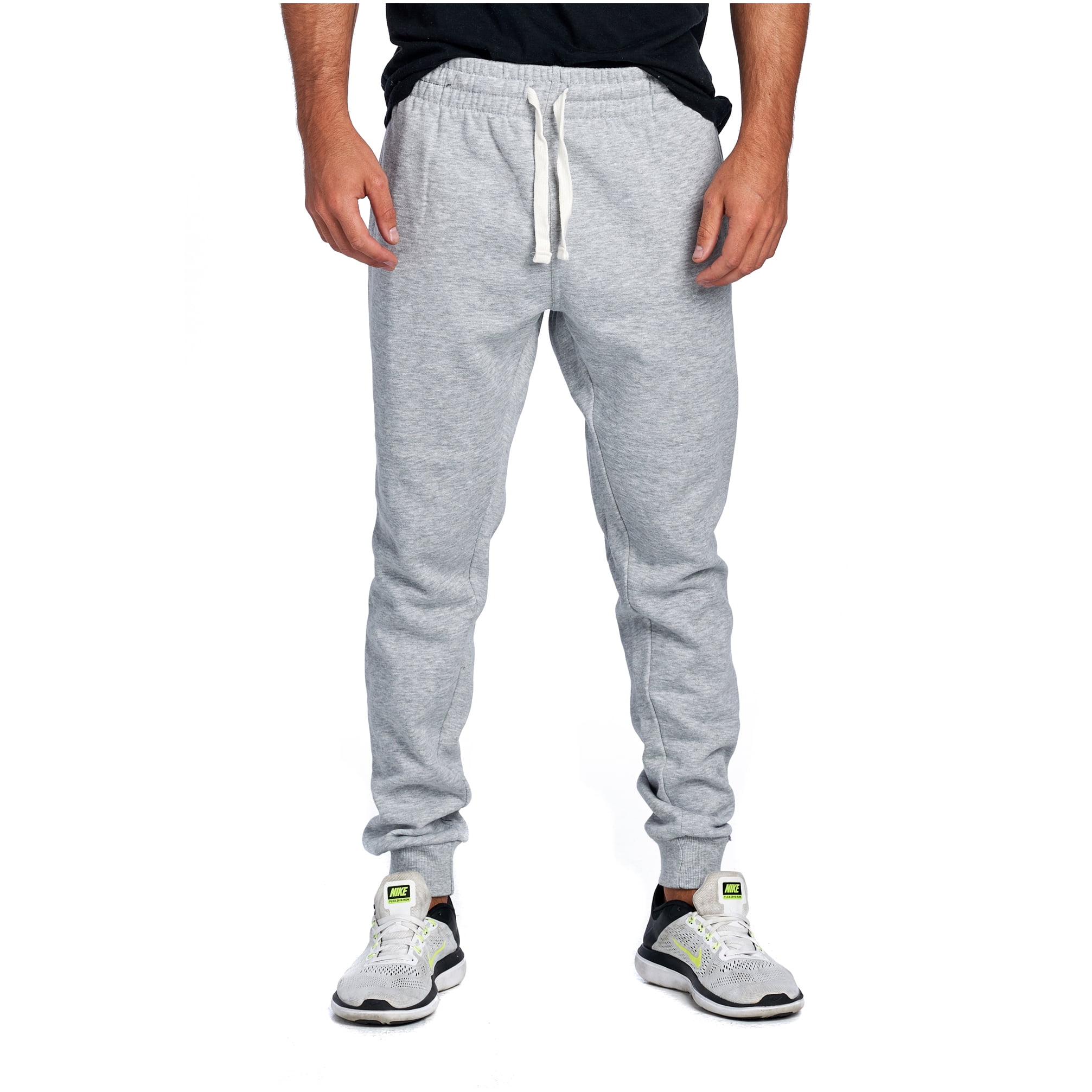 ProGo USA Men's Casual Joggers Sweatpants Basic Fleece Marled Jogger ...
