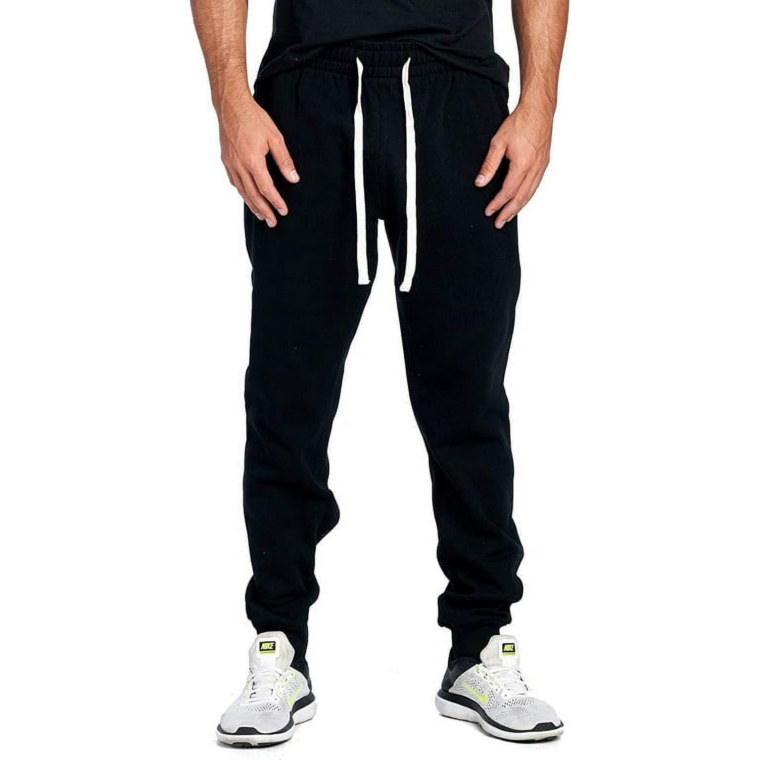 ProGo USA Men's Joggers Sweatpants Basic Fleece Marled Jogger Pant ...