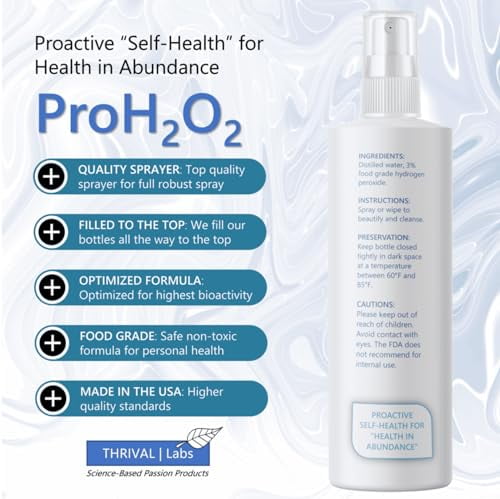 ProH2O2 Food Grade Hydrogen Peroxide 3%, First Aid and Natural Cleaner ...