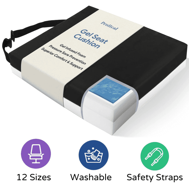 ProHeal 4" Wheelchair Seat Cushion Gel Infused Foam - 20"x16 ...