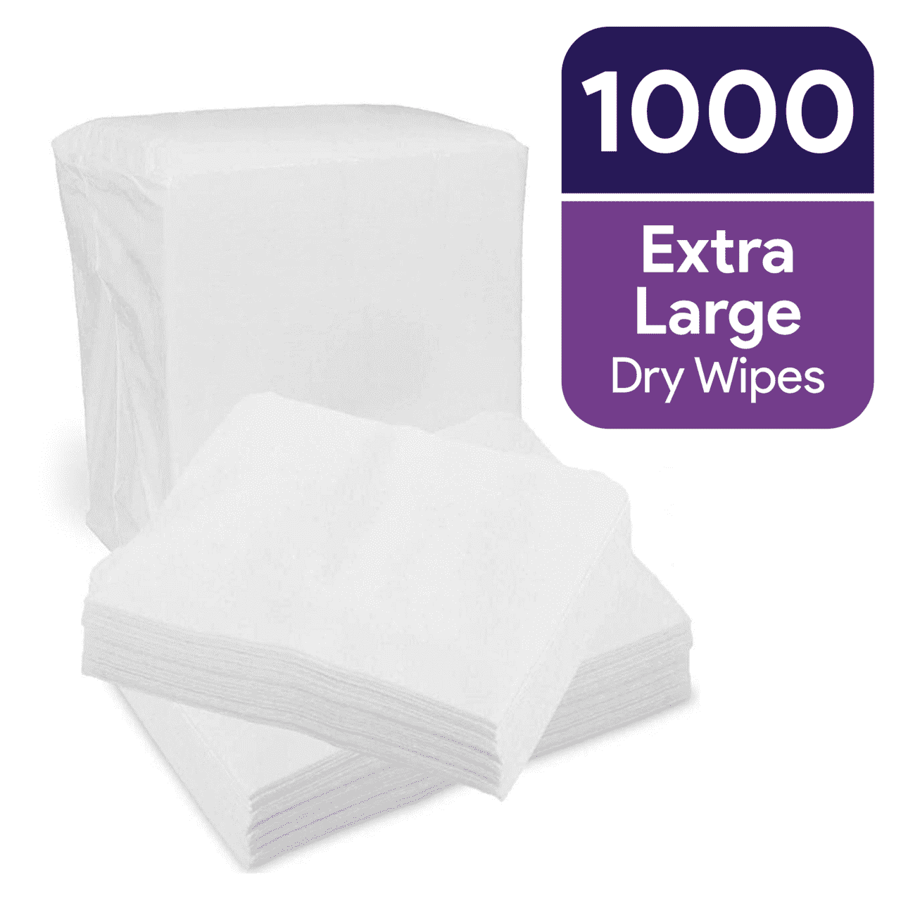 ProHeal XL Dry Wipes, 1000 Pack - Ultra Soft Non-Moistened Washcloths ...