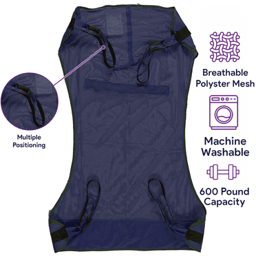 Proactive Medical Full Body Mesh Patient Lift Sling With Commode ...