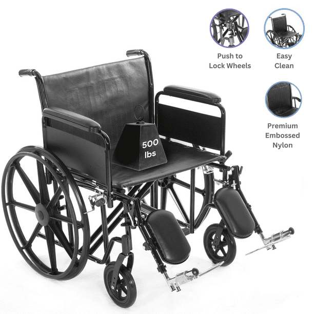 ProHeal Ultra Wide Bariatric Wheelchair, 22" Wide Seat, Desk-Length ...