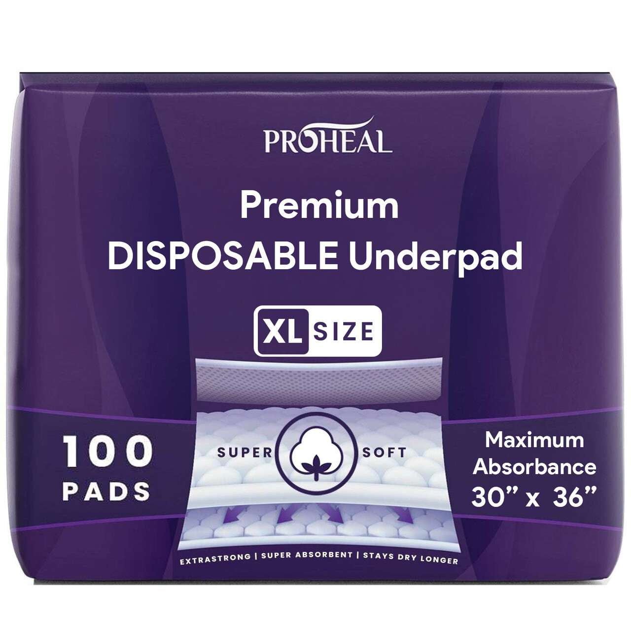 ProHeal XL Underpads, [100 ct.] Disposable Chucks Bed Pads for ...