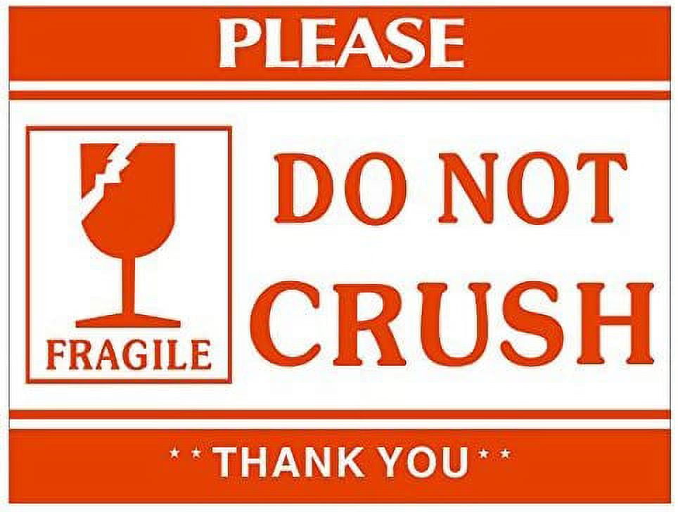 ProLine® 2" x 3" Fragile DO NOT CRUSH Handle With Care Stickers Glossy ...