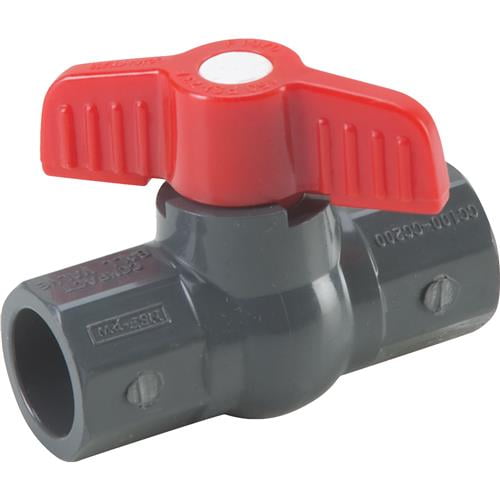 ProLine PVC Schedule 80 Grey Ball Valve Solvent Weld 1-1/2" S80 ...