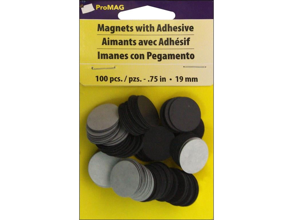 ProMag Magnet 3/4" Round Adhesive 100pc - Walmart.com