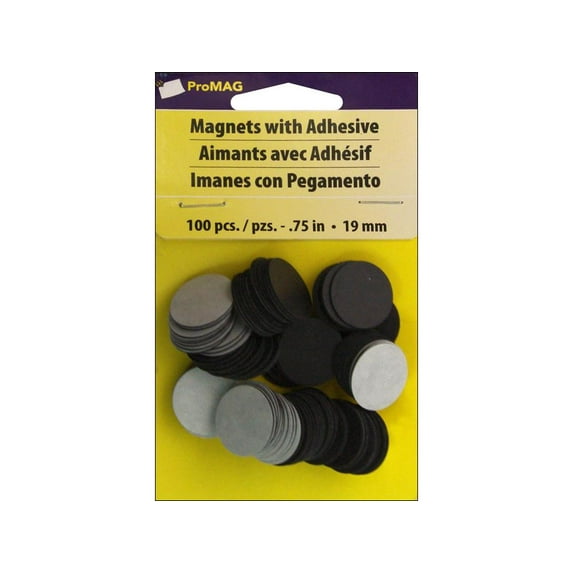 ProMag Magnet 3/4" Round Adhesive 100pc - Walmart.com