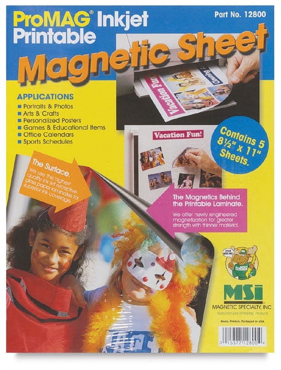ProMag Magnetic Inkjet Sheets - 8.5" x 11", Pkg of 5 - Walmart.com
