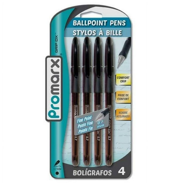ProMarx Grip DX Fine Point Black Ballpoint Pen (4-Pack) Pack of 12 ...