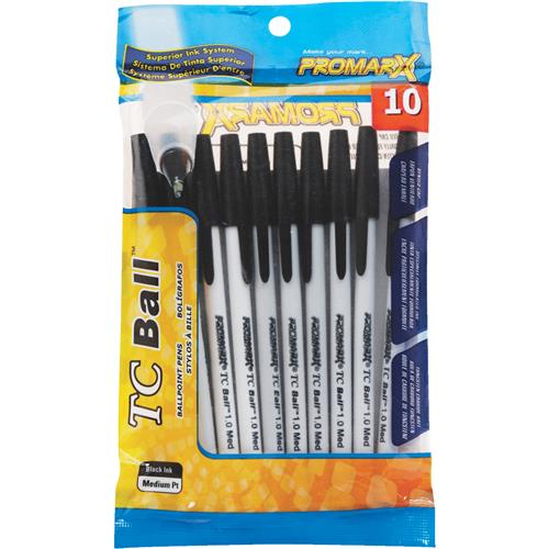ProMarx TC Ball Stick Pen 10PK BLK TCBP PENS, Each - Walmart.com