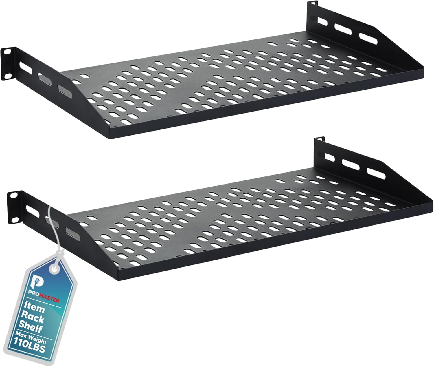 ProMaster Server Vented Shelf - 2-Pack 19 Inches, 10'' Deep, 1U ...
