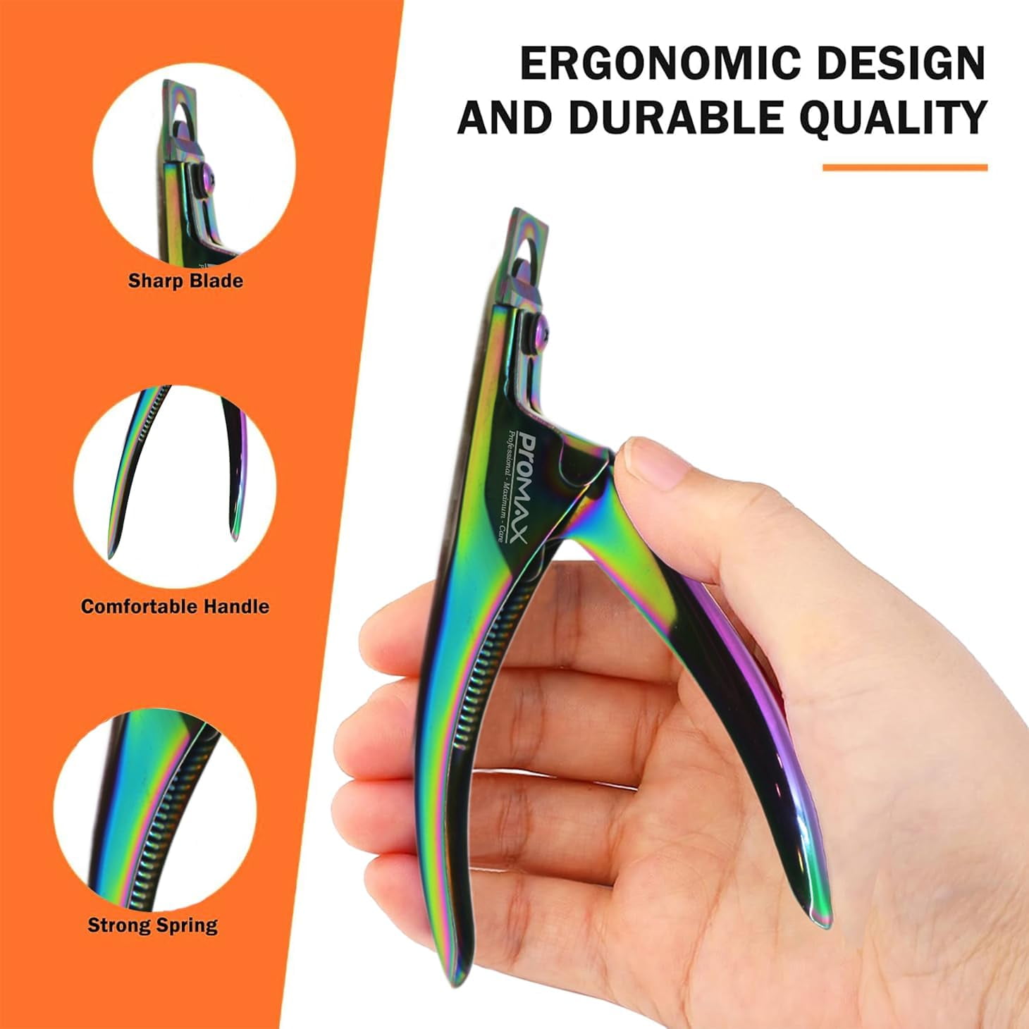 ProMax Acrylic Tip Cutters -Ergonomic Style False Nail Tip Clipper ...