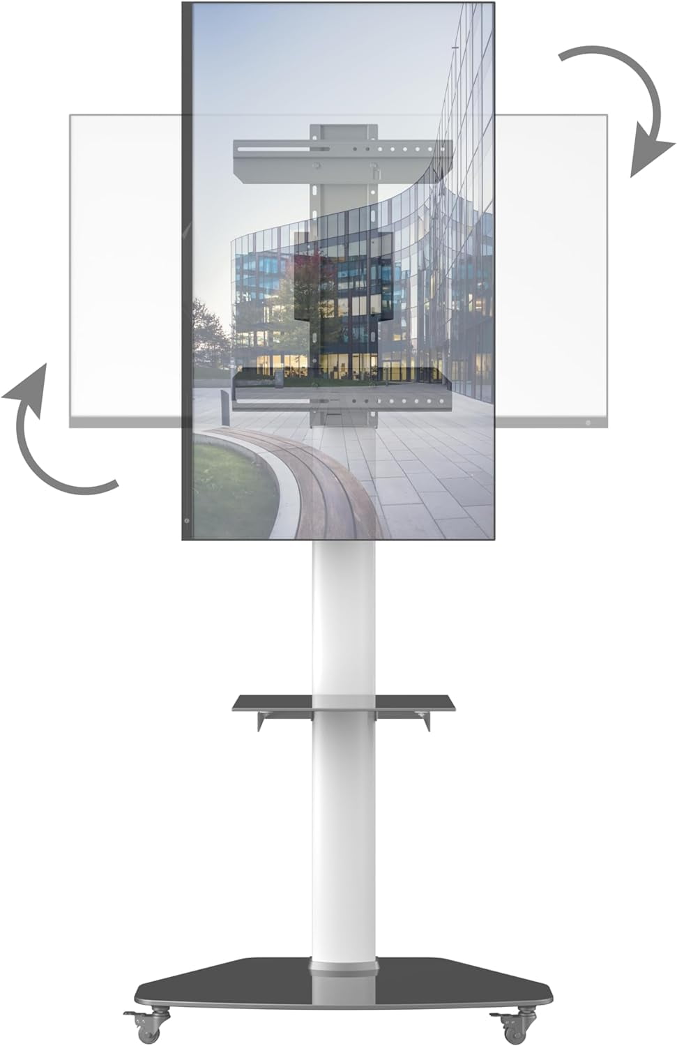 ProMounts Mobile TV Stand with Wheels, Landscape to Portrait Rotating ...