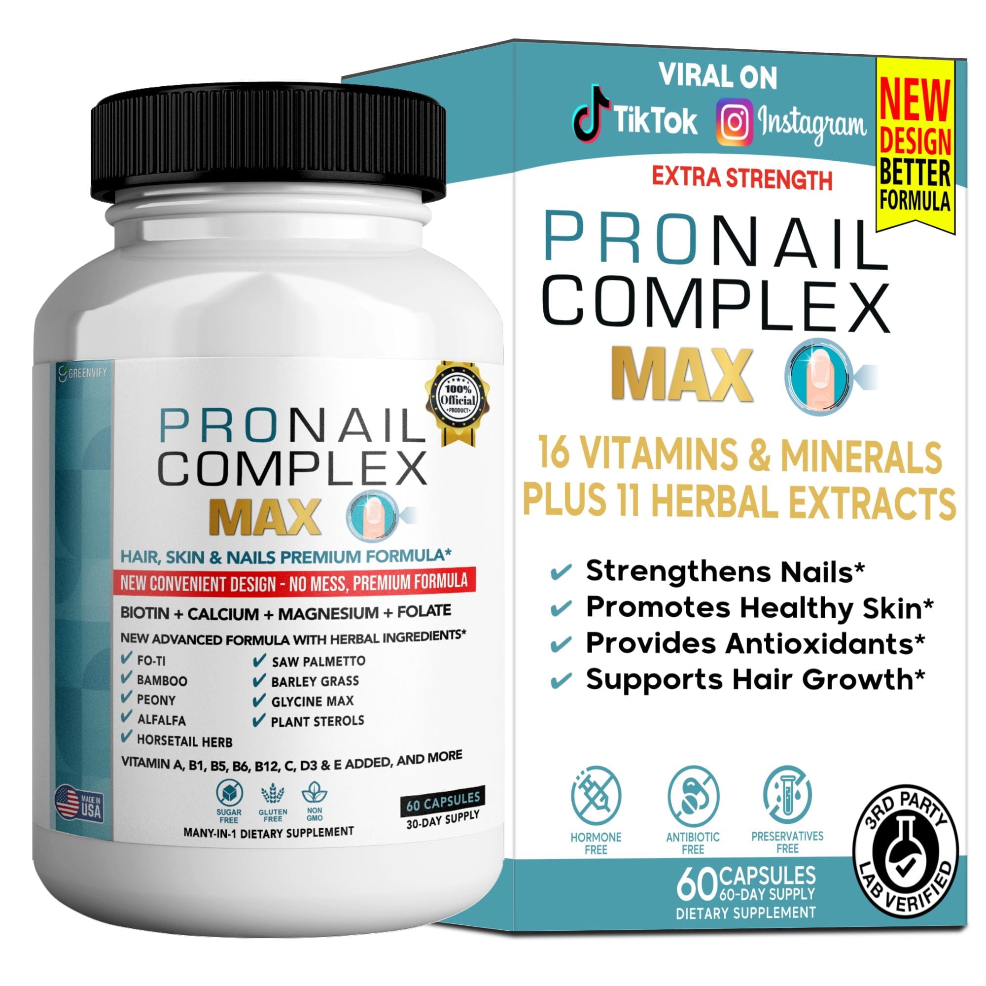 ProNail Complex Max Nail Strength & Growth Support Supplement, 60 ...
