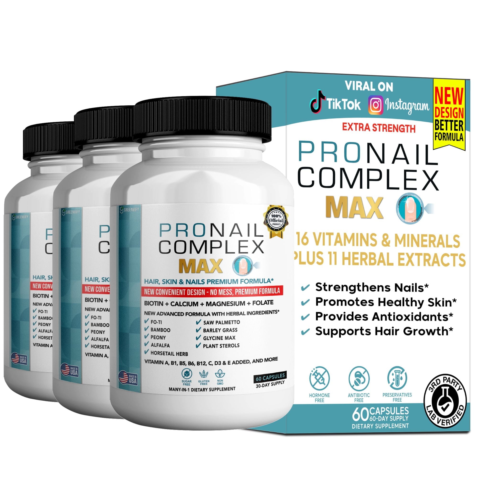 ProNail Complex Max Nail Strength & Growth Support Supplement - Walmart.com