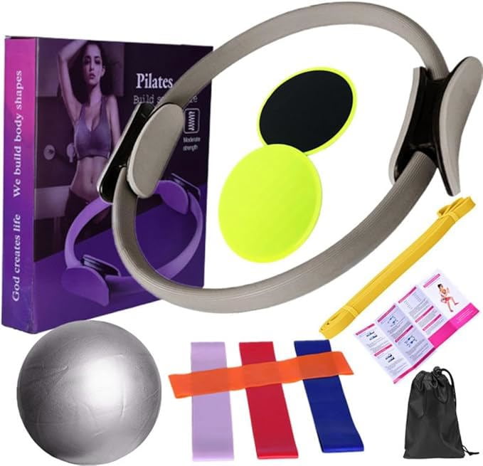 ProPilates Home Studio Set - Exercise Ring, Stability Ball, Resistance ...