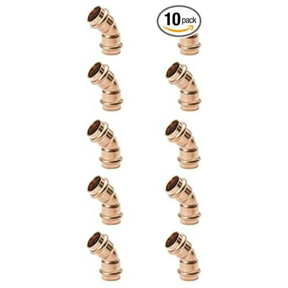 ProPress Copper 45 Degree Elbow - Zero Lead - 1 Inch, 10 Pack ...
