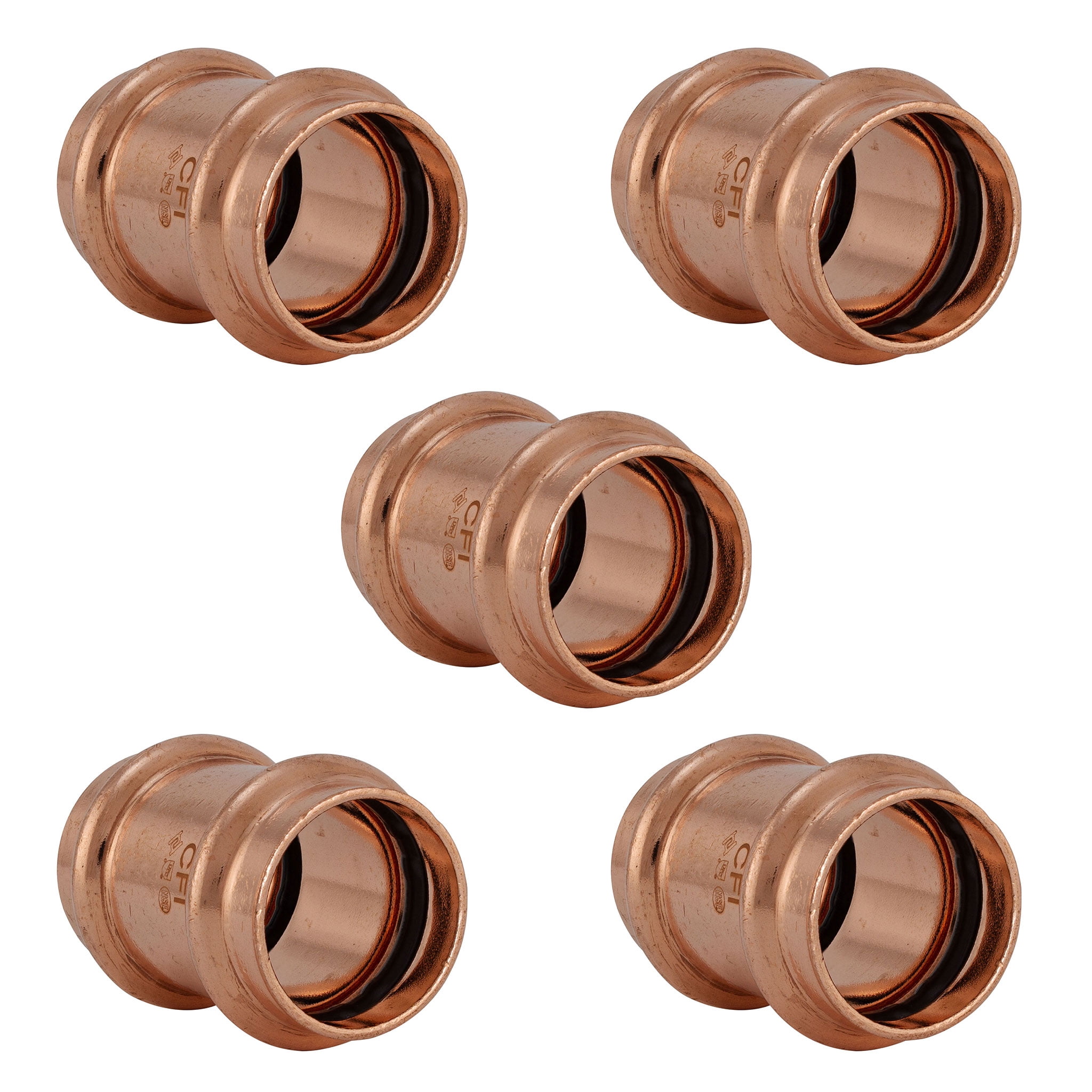 Press Copper Plumbing 1/2" Coupling No Stop P x P Copper Pipe Press ...