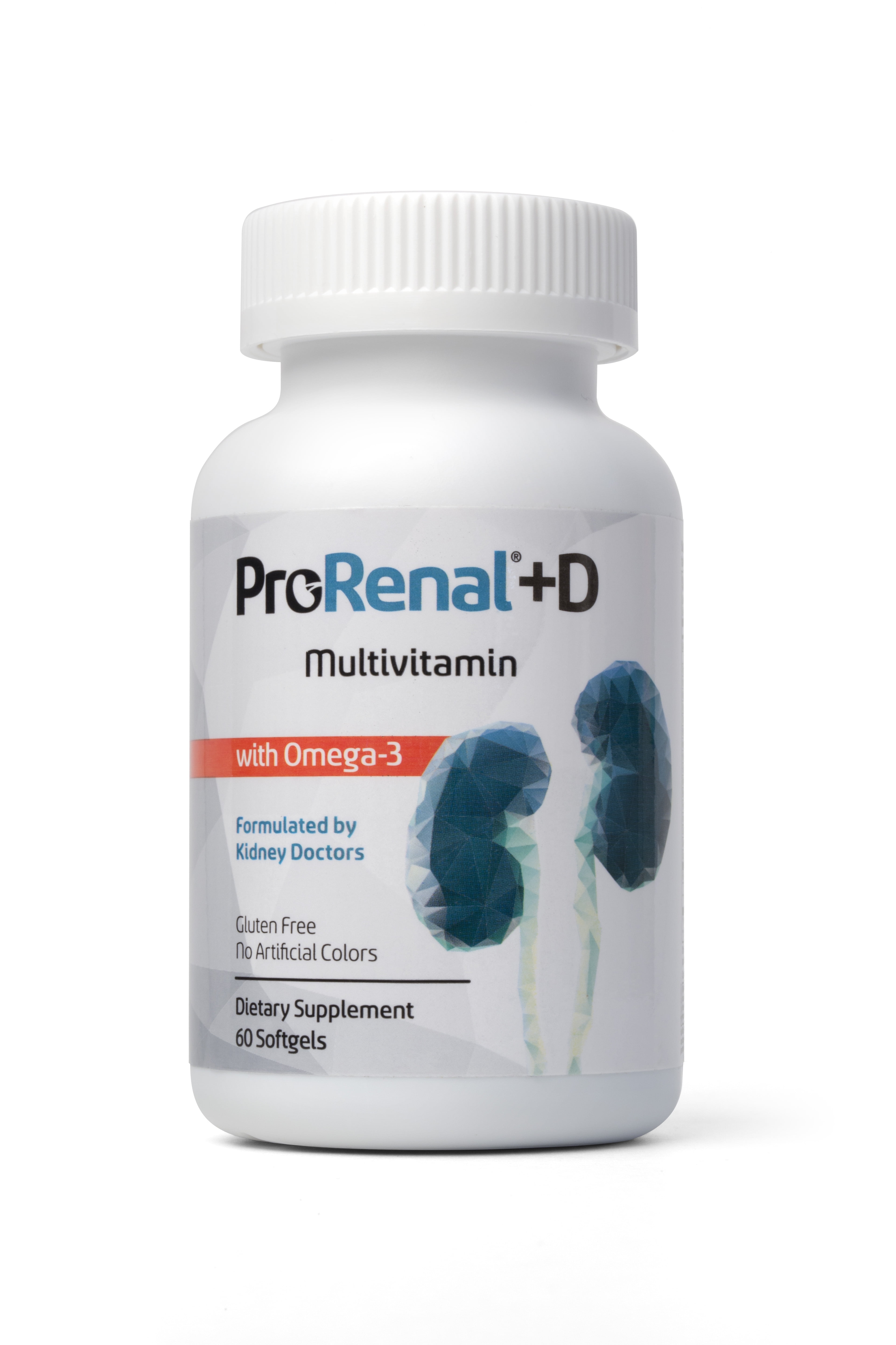ProRenal+D Kidney Multivitamin with Omega-3 Fish Oil, Gluten-Free ...