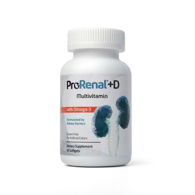 ProRenal+D Kidney Multivitamin with Omega-3 Fish Oil, Gluten-Free ...