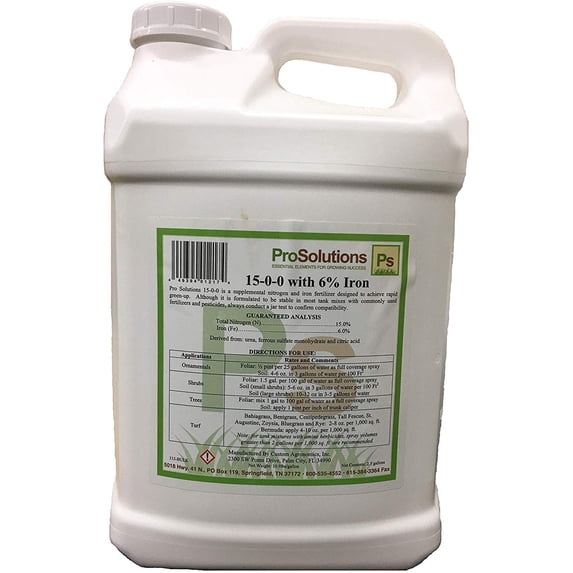Custom Agronomics ProSolutions 15-0-0 Nitrogen & Iron Fertilizer, 2.5 ...