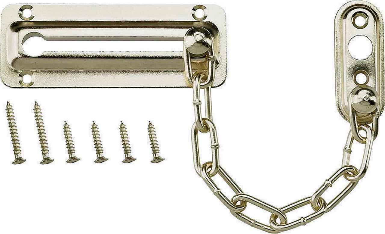 ProSource Chain Door Guard, 3-3/8 in L, 2 in W, Steel, Satin Nickel ...